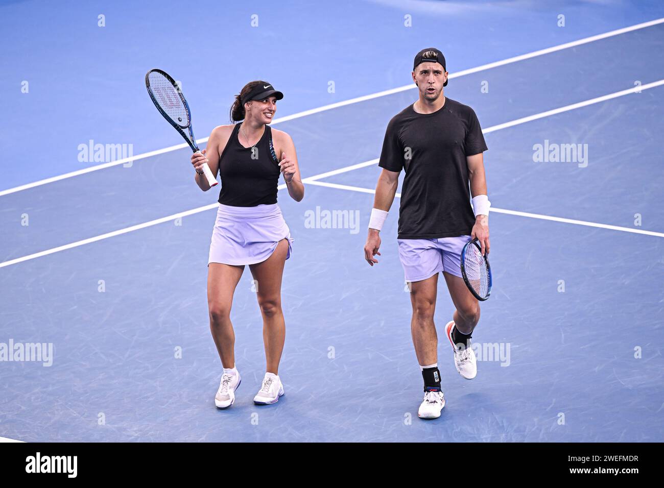 Jaimee Fourlis and Andrew Harris during the Australian Open AO 2024 ...