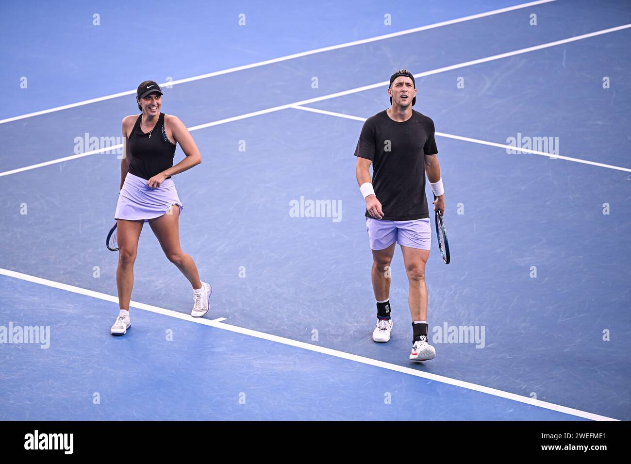 Jaimee Fourlis and Andrew Harris during the Australian Open AO 2024 ...