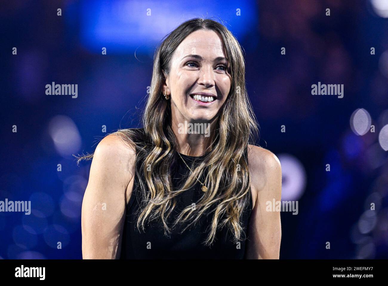Paris, France. 24th Jan, 2024. Lleyton Hewitt's wife Bec Hewitt during ...
