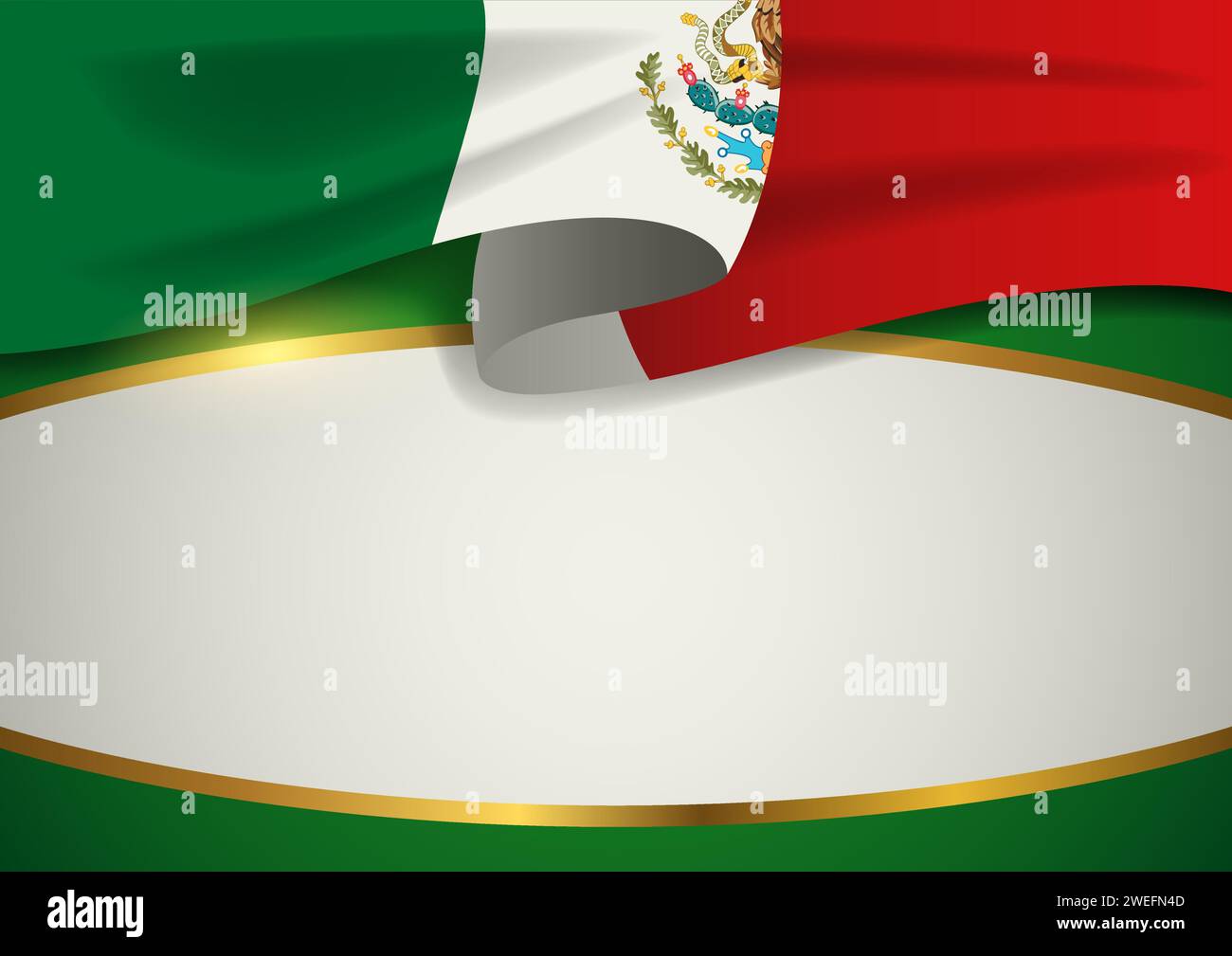 Mexico insignia with decorative golden frame, EPS 10 vector format ...