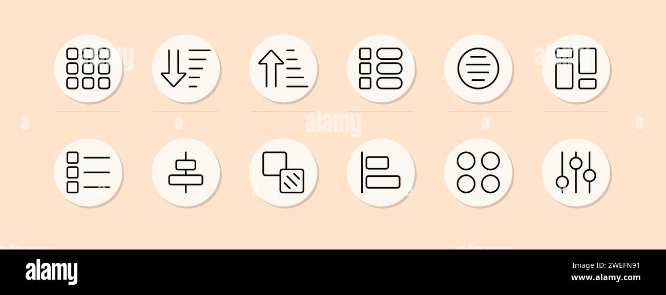 Graph set line icon. Work, plan, company, diagram, graph, table ...