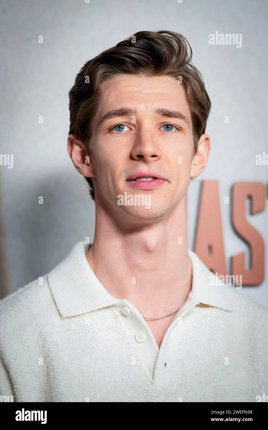 Samuel Jordan poses for photographers upon arrival at the UK premiere ...