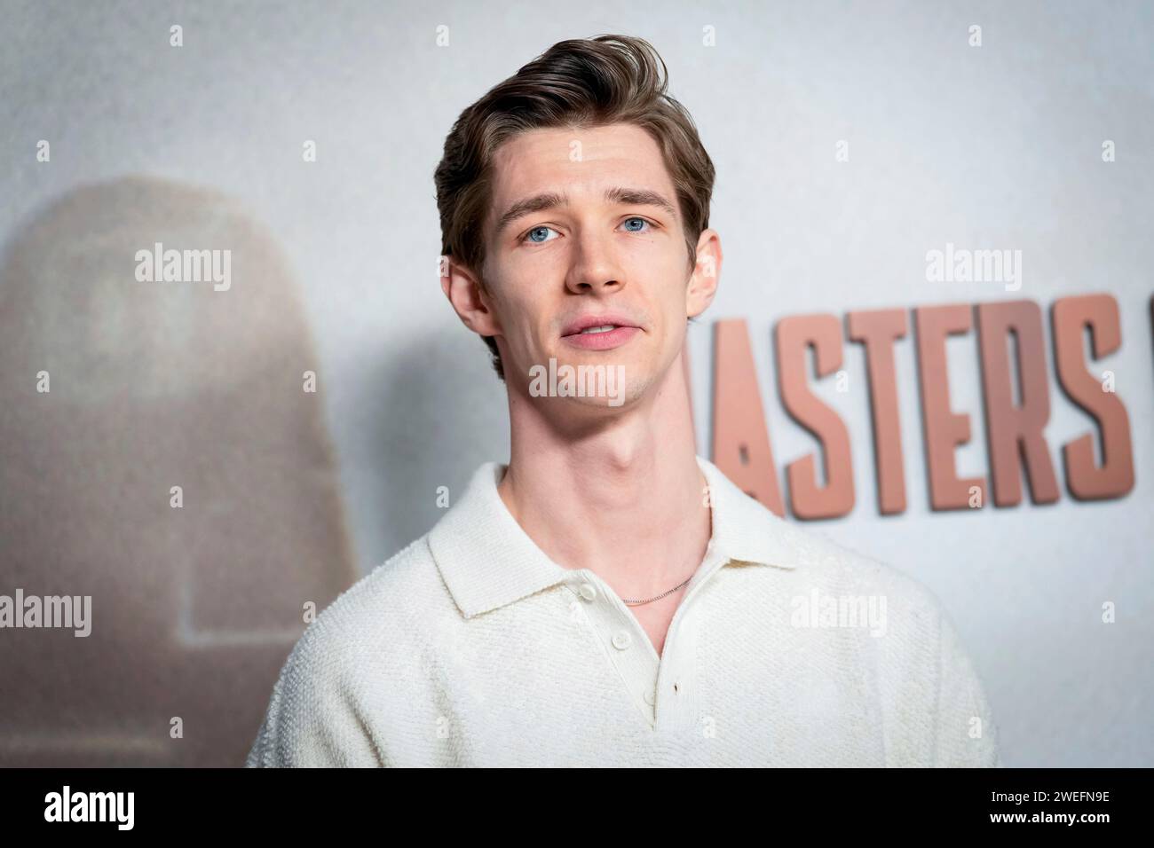 Samuel Jordan poses for photographers upon arrival at the UK premiere ...