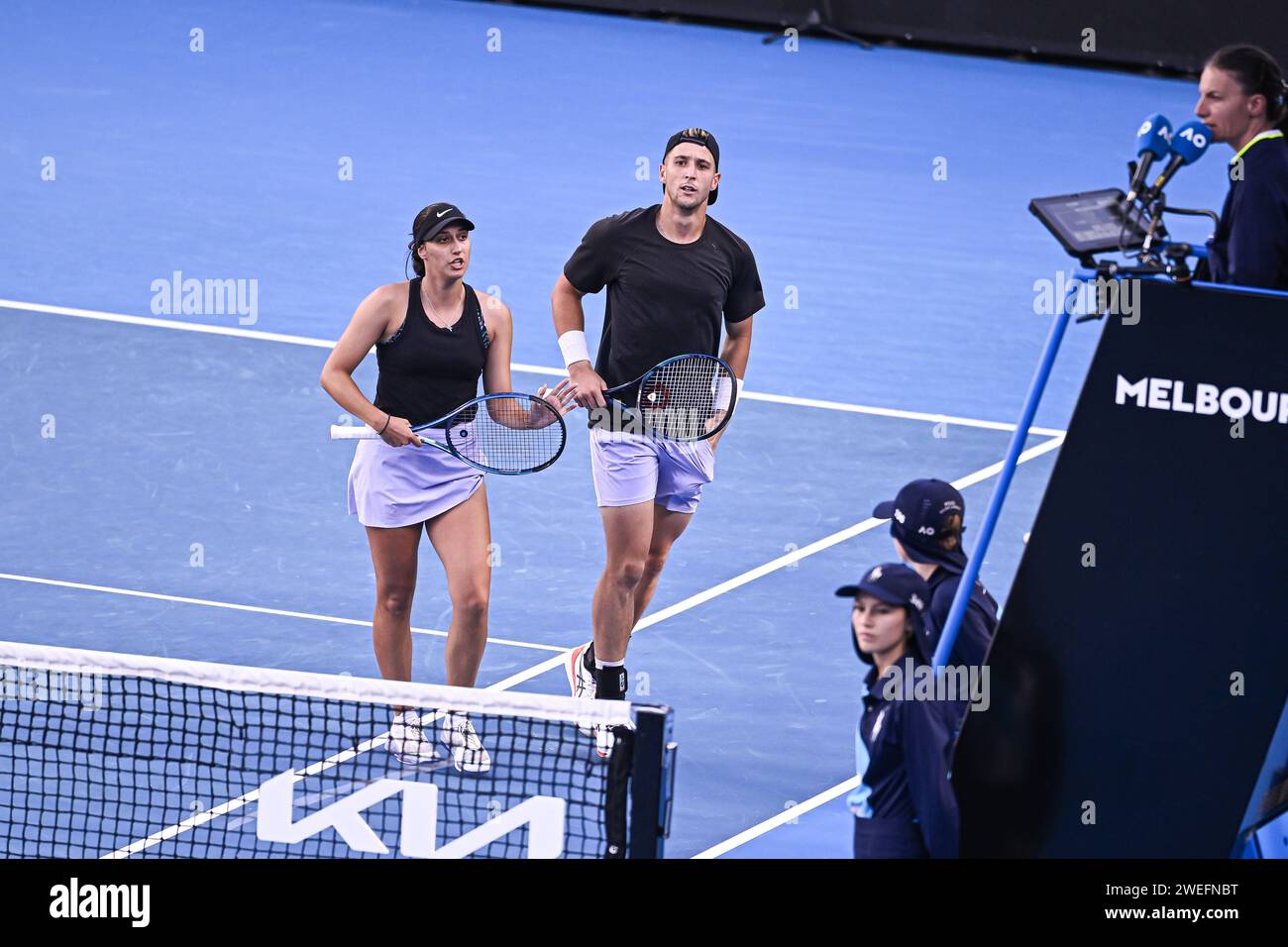 Jaimee Fourlis and Andrew Harris during the Australian Open AO 2024 Grand Slam tennis tournament ...