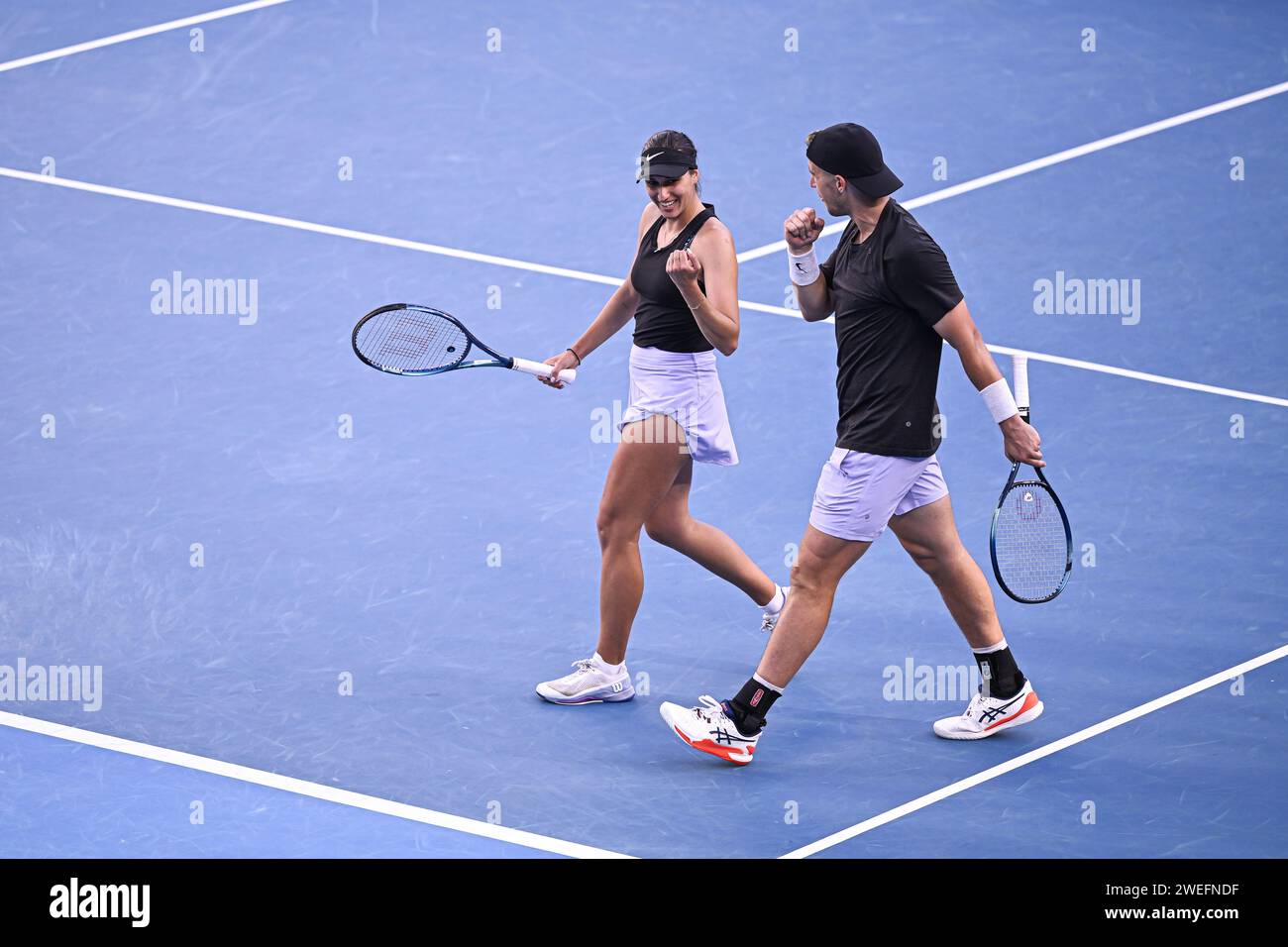 Jaimee Fourlis and Andrew Harris during the Australian Open AO 2024 ...