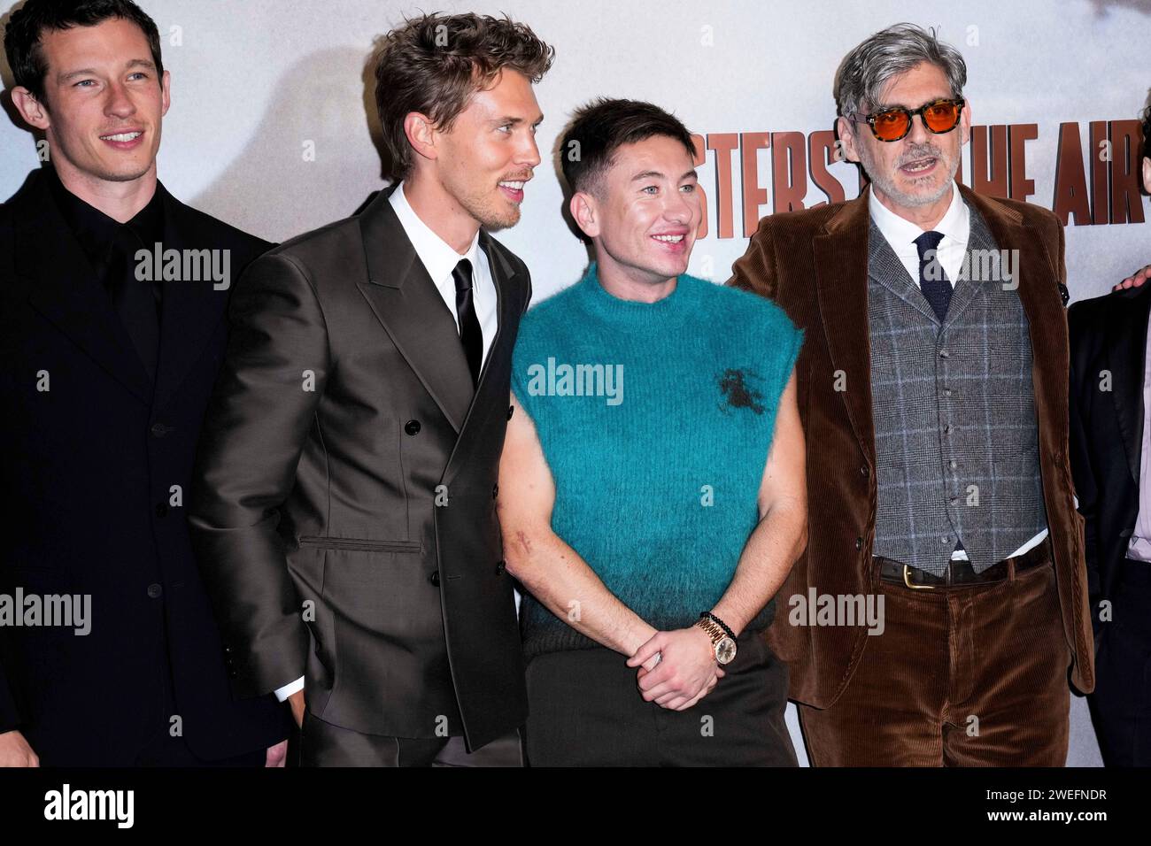Callum Turner, from left, Austin Butler, Barry Keoghan, John Orloff ...