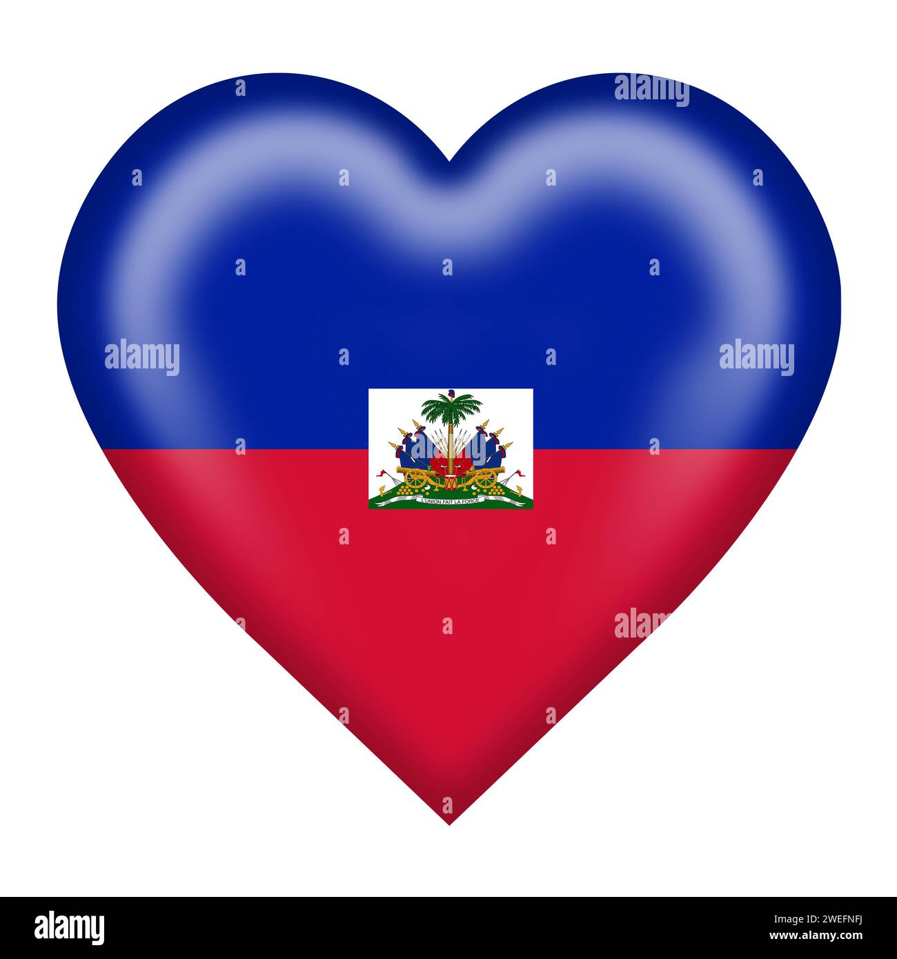 Haiti flag heart button isolated on white with clipping path Stock ...