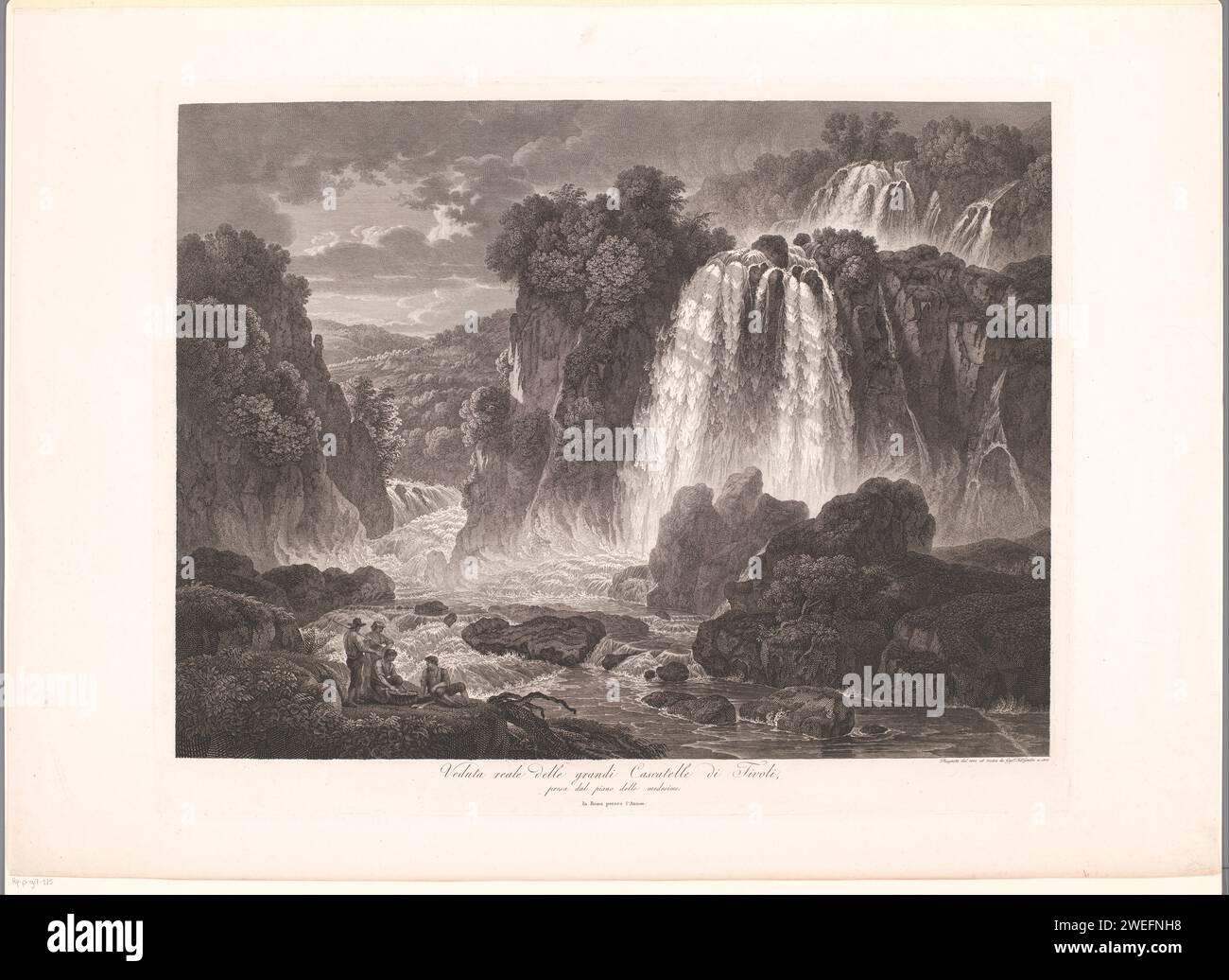Landscape with the large waterfalls of Tivoli, Wilhelm Friedrich Gmelin ...