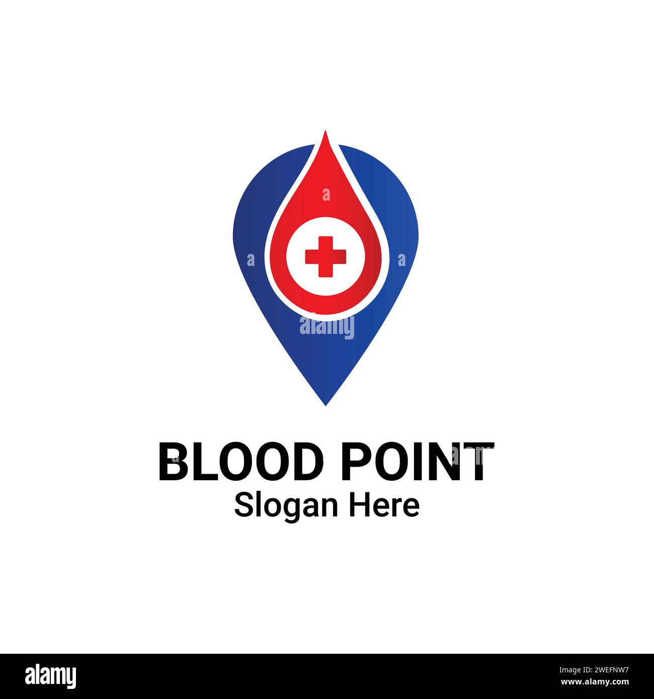 Blood Location Logo With Point Sign Template Illustration. Blood ...