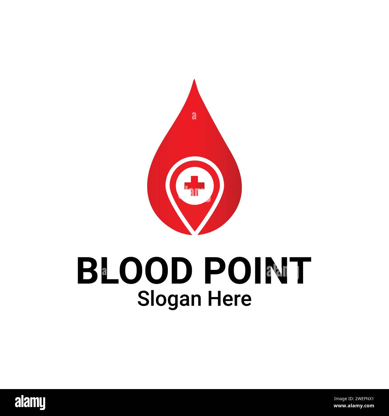 Blood Location Logo With Point Sign Template Illustration. Blood ...