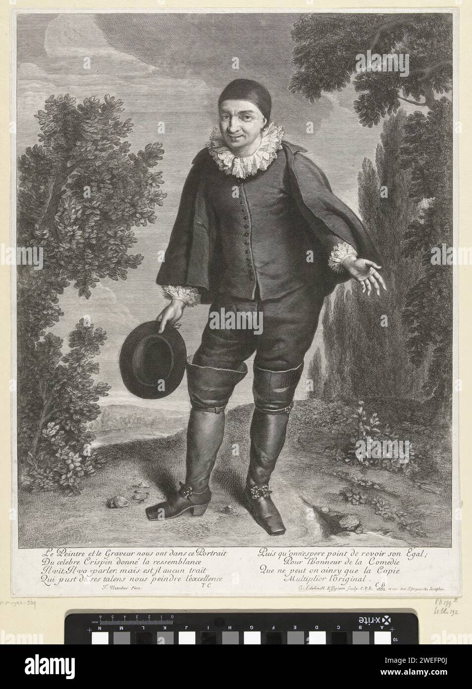 Portrait of Raymond Poisson such as Krispijn, Gerard Edelinck, After ...