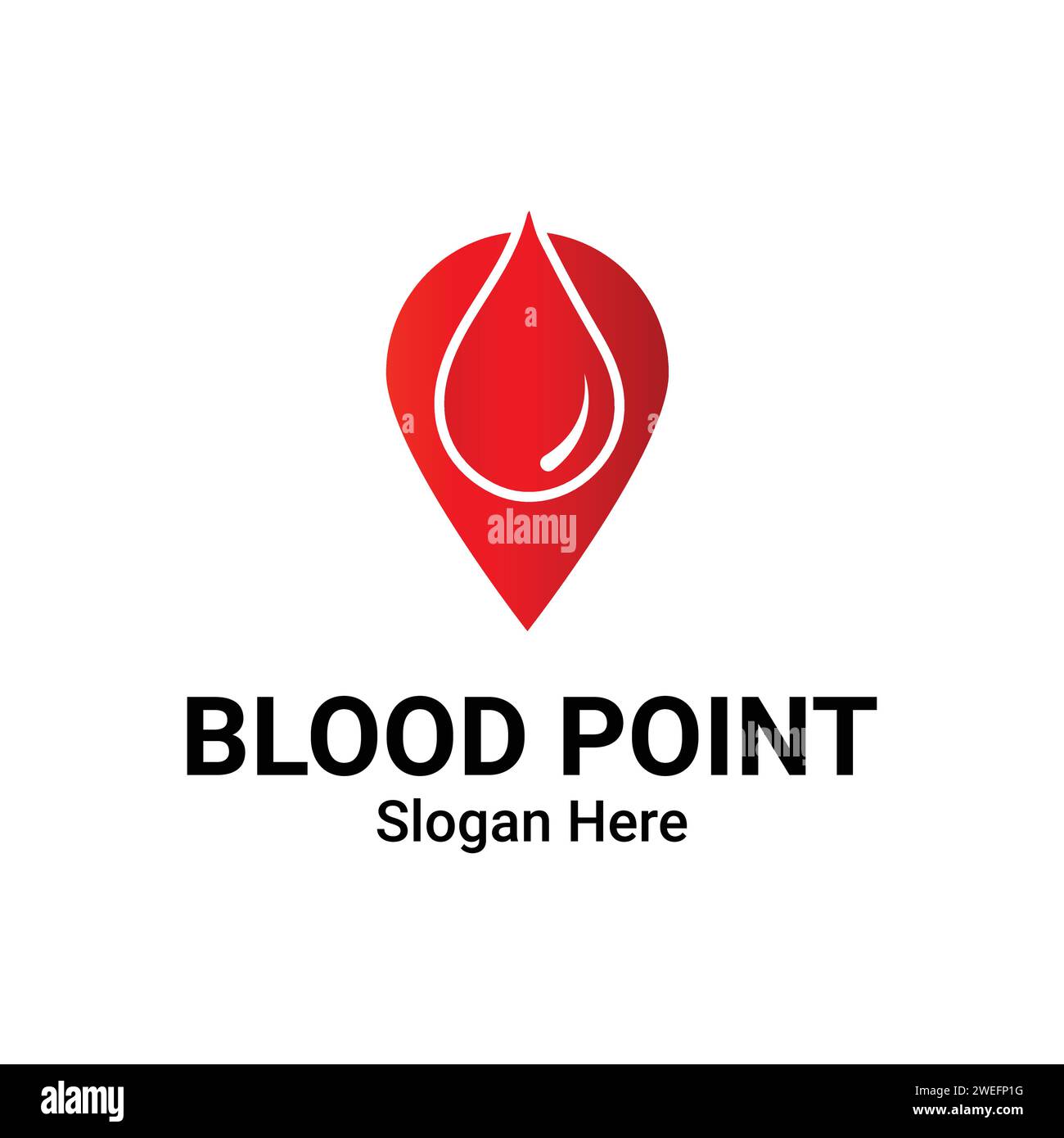 Blood Location Logo With Point Sign Template Illustration. Blood ...