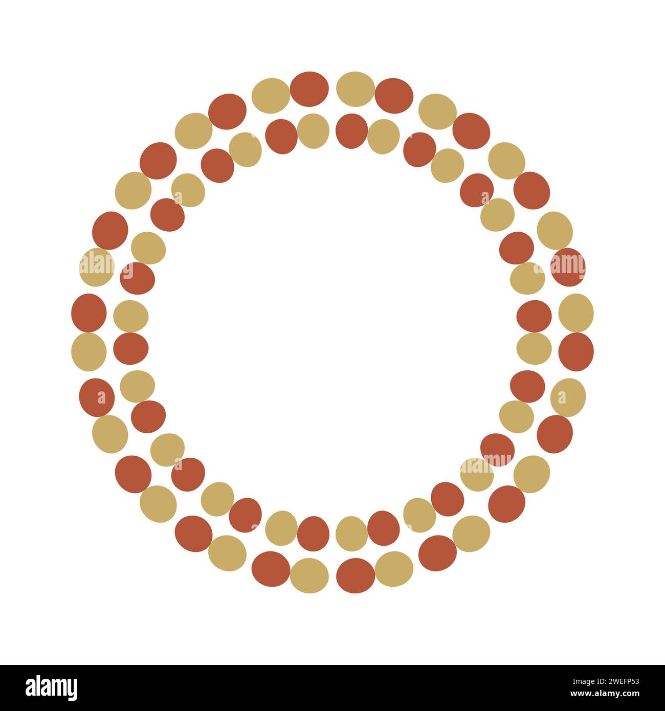 Circle Frame Of Spiritual Beads Vector Illustration Stock Vector Image ...