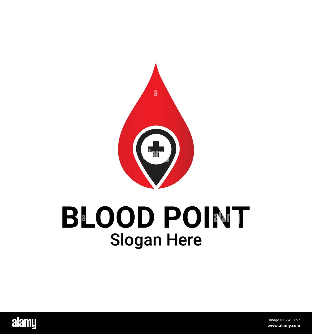 Blood Location Logo With Point Sign Template Illustration. Blood ...