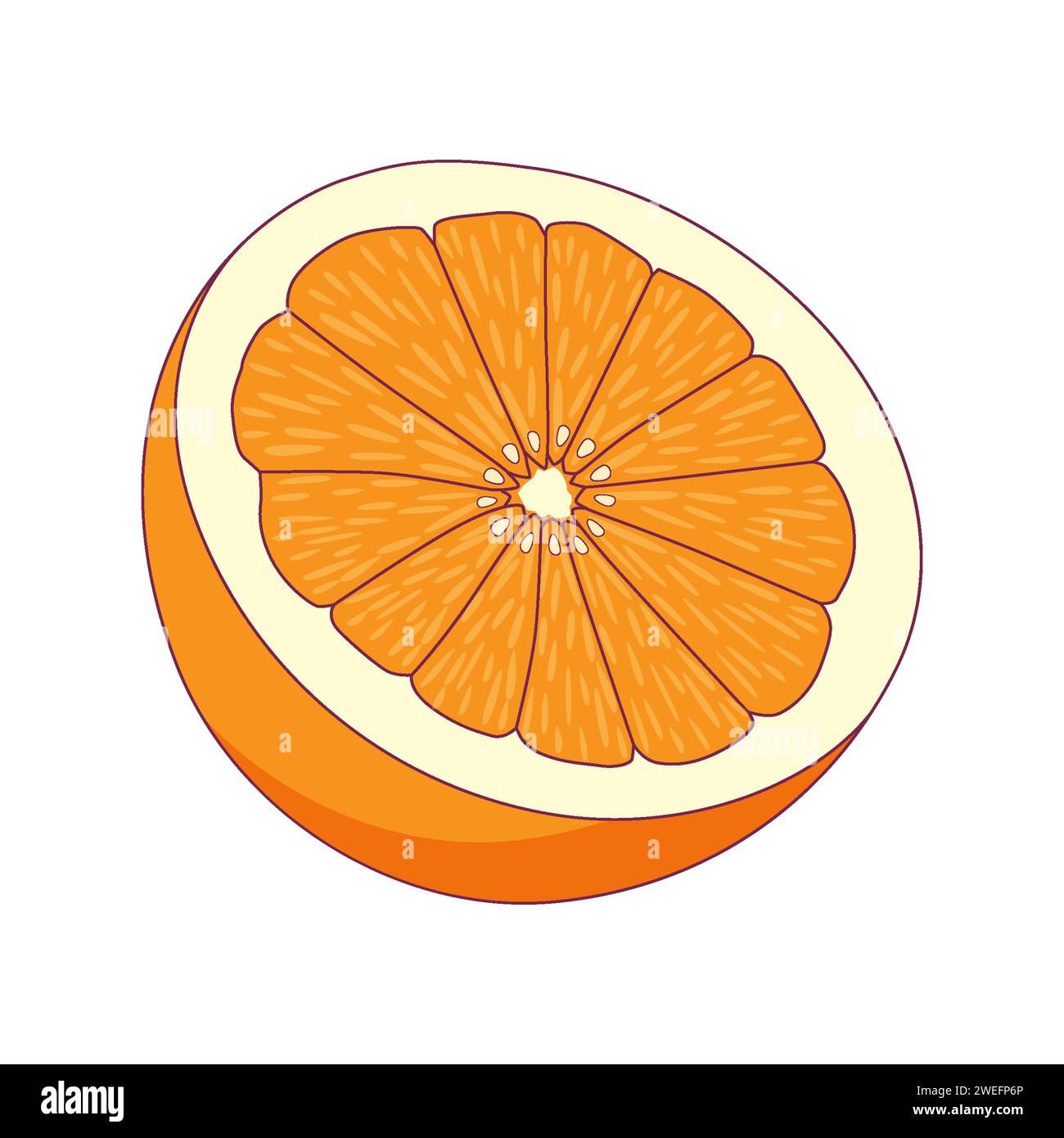 Half orange icon cartoon Stock Vector Images - Alamy