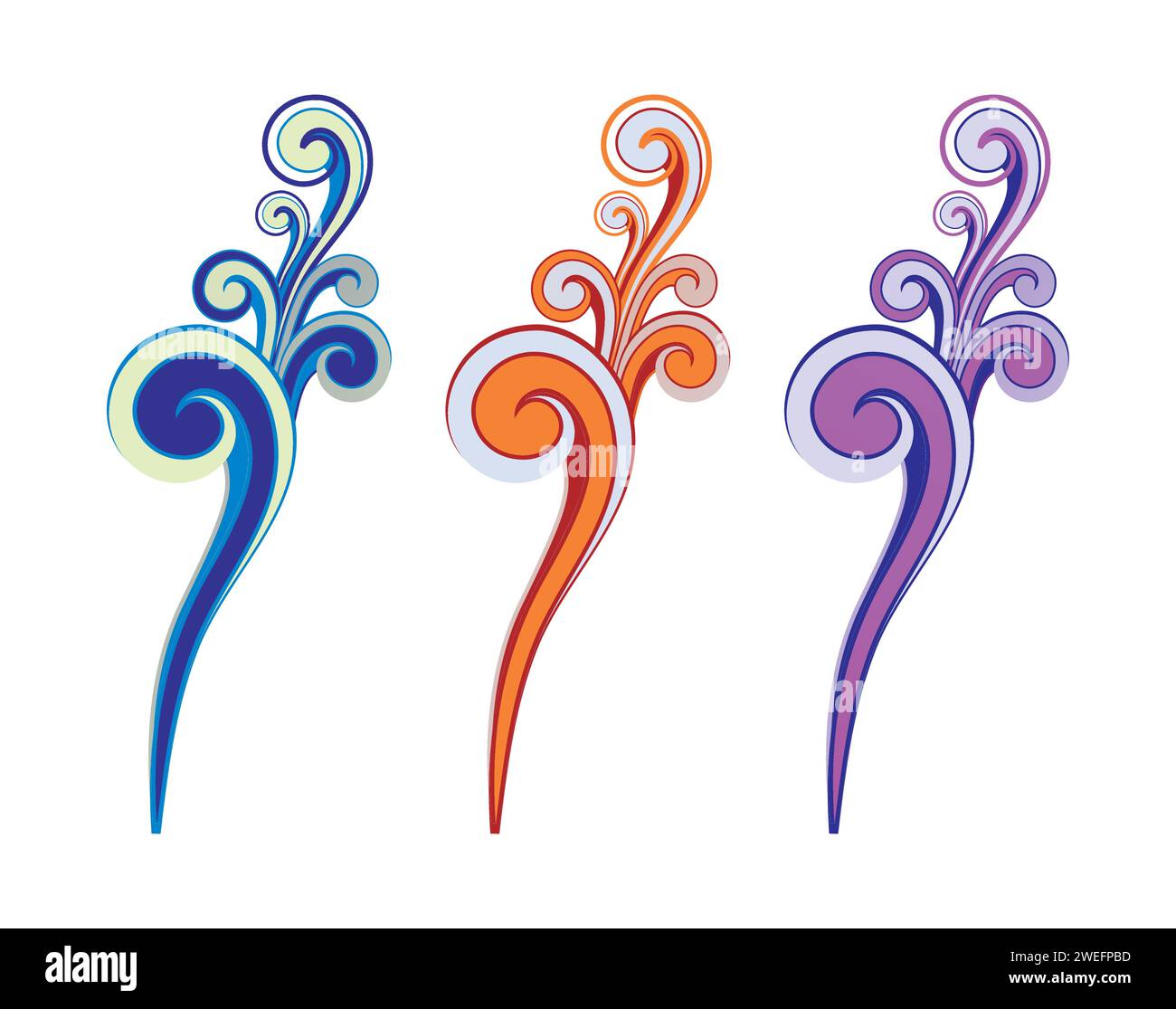 Retro Style Motif Set Vector Illustration Stock Vector Image & Art - Alamy