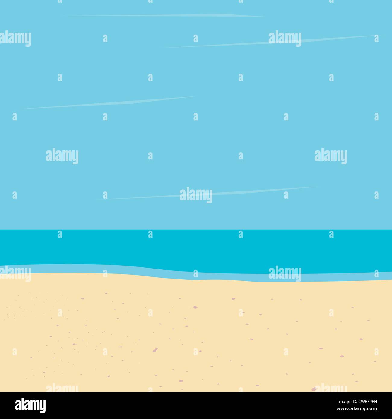 Cartoon Sea Beach Vector Illustration Stock Vector Image & Art - Alamy