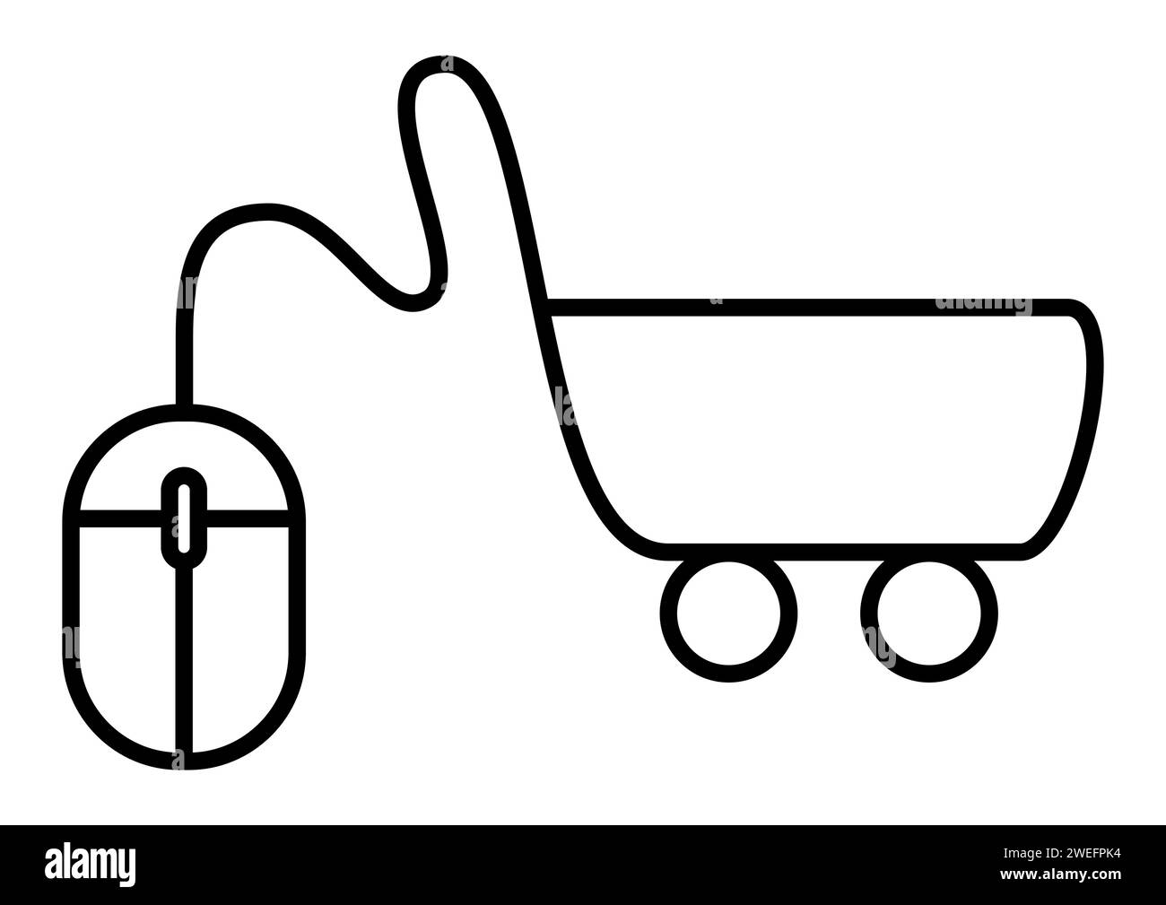 Online shopping trolley with mouse Stock Vector Images - Alamy