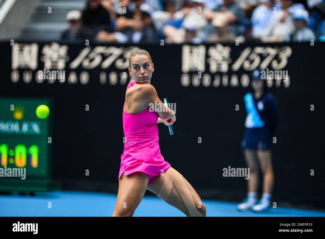 Marta Kostyuk of Ukraine plays against Maria Timofeeva of Russia (not ...
