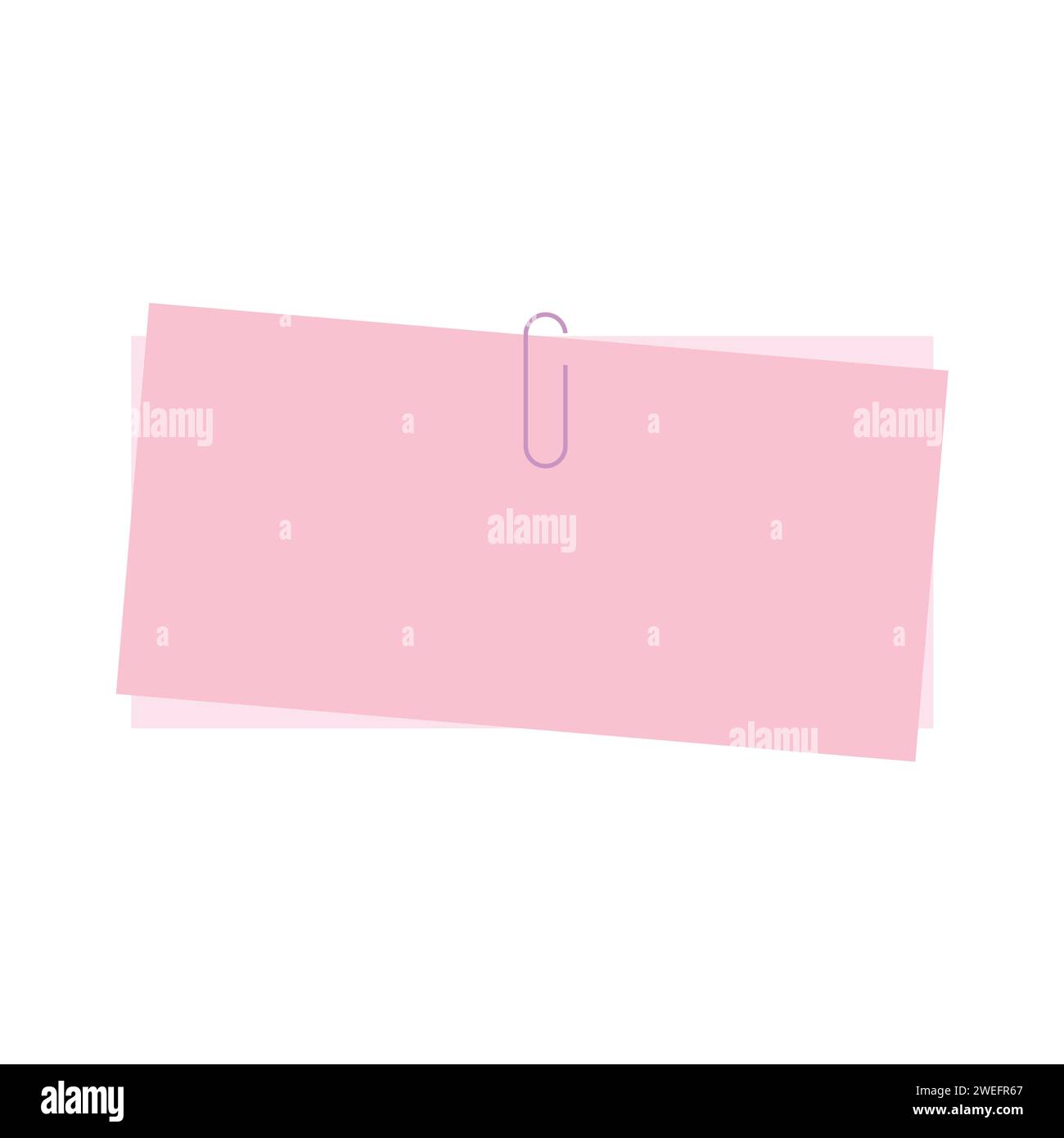 Pink Paper Note With Clip Vector Illustration Stock Vector Image & Art ...