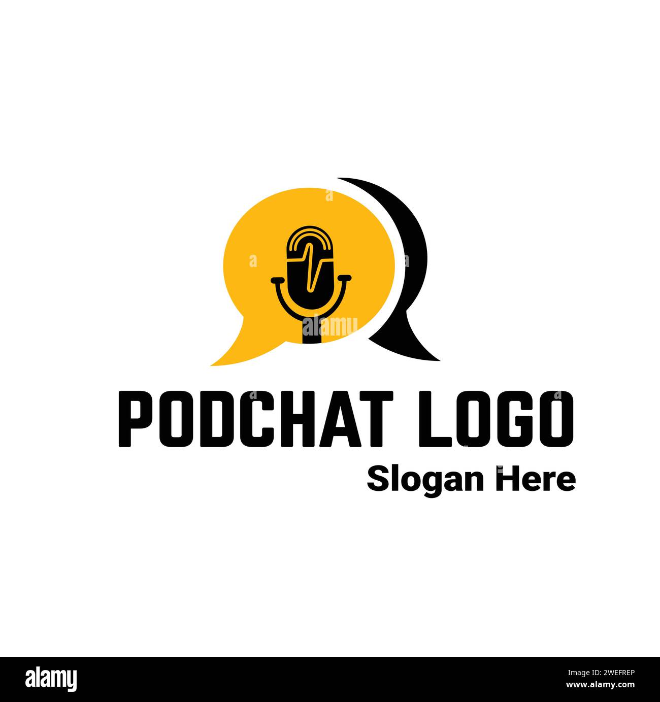 Podcast Logo Design Template With Chat Sign. Messaging Symbol. Chatting ...