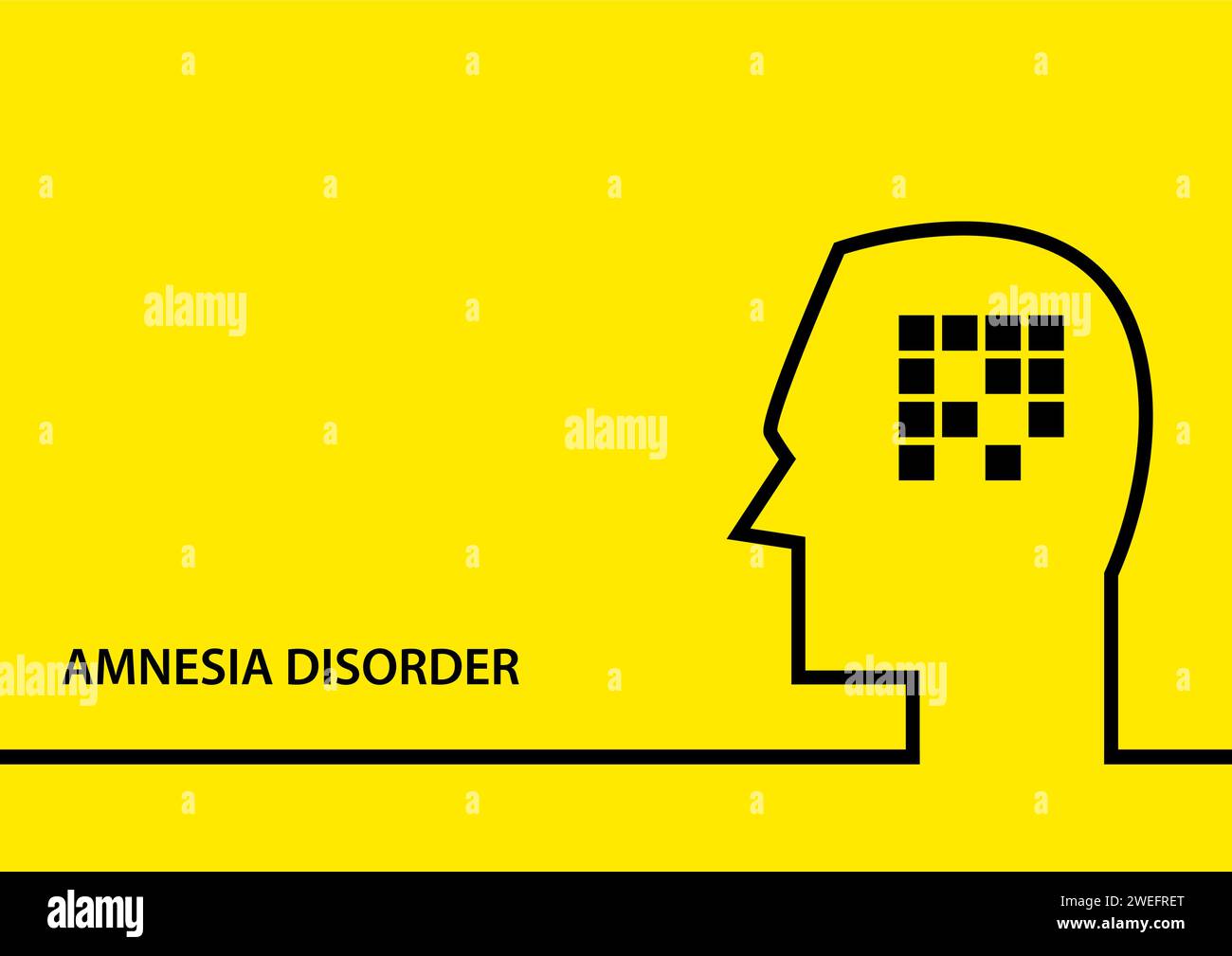 Simple flat vector illustration for amnesia disorder symbol Stock ...