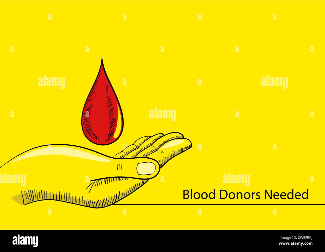 Illustration of a hand holding a blood drop Stock Vector Image & Art ...