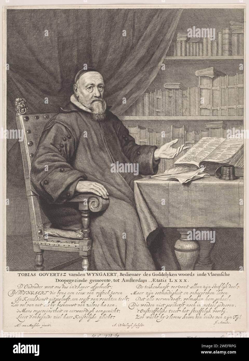 Portrait of Tobias Govertsz. van den Wyngaert at the age of 80, Abraham ...