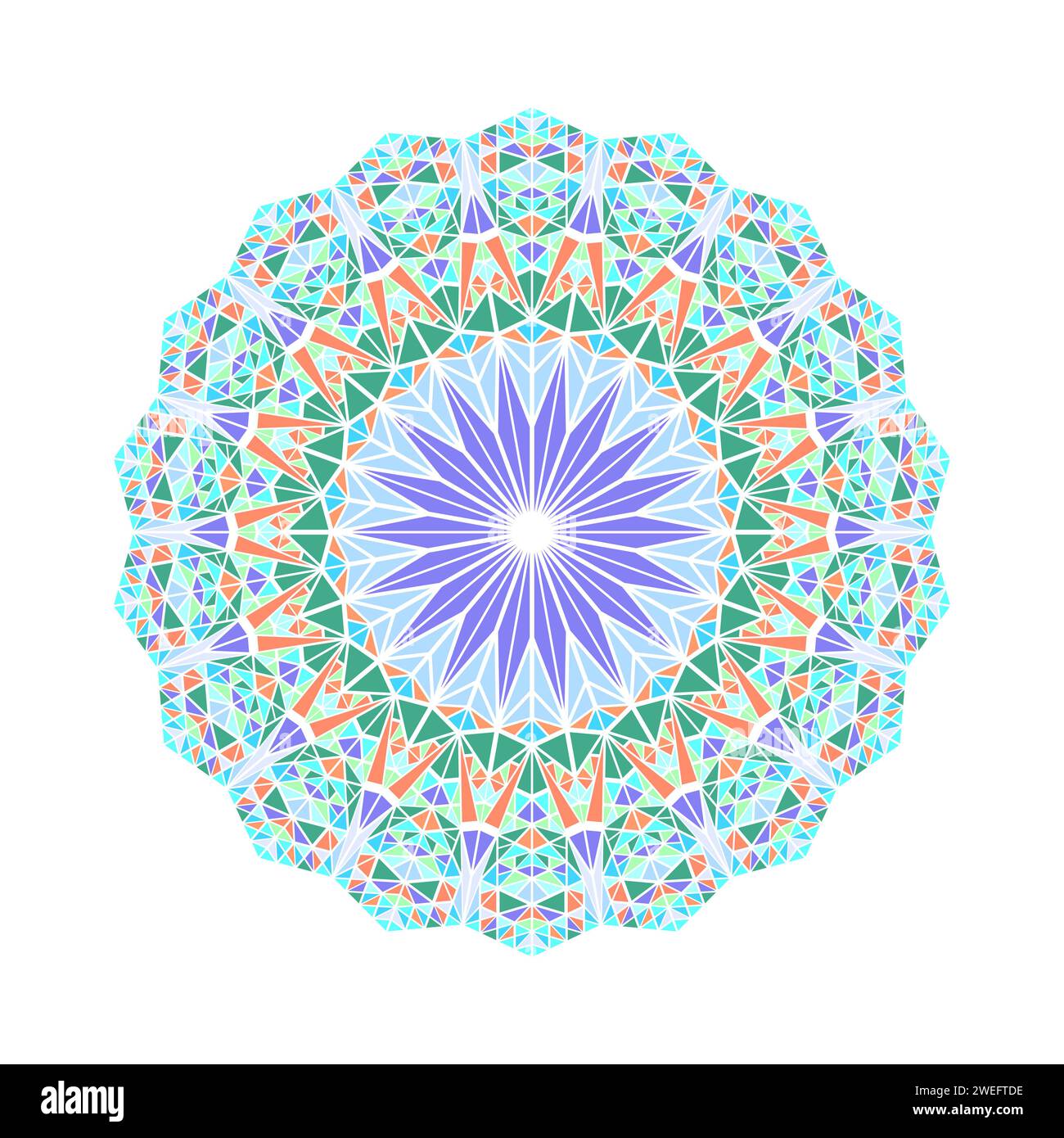 Ornate geometrical round triangle tile mosaic mandala Stock Vector ...