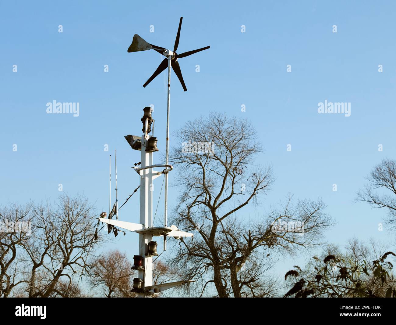Metal wind turbine Stock Photo - Alamy