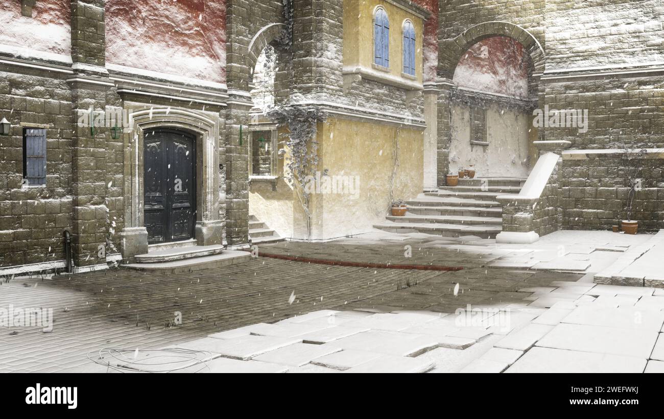 Medieval 3d rendering town hi-res stock photography and images - Alamy