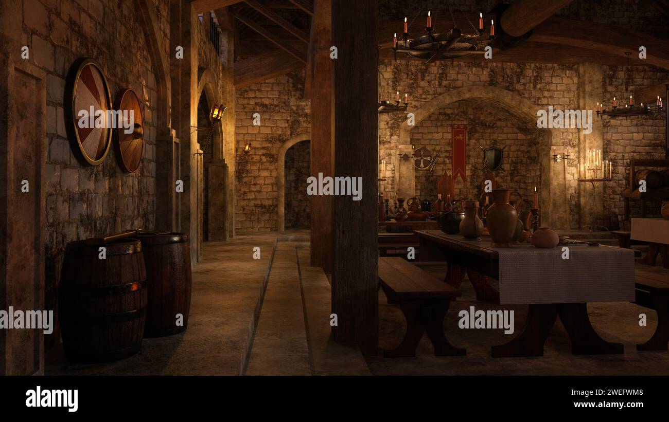 Medieval drinking barrels hi-res stock photography and images - Alamy