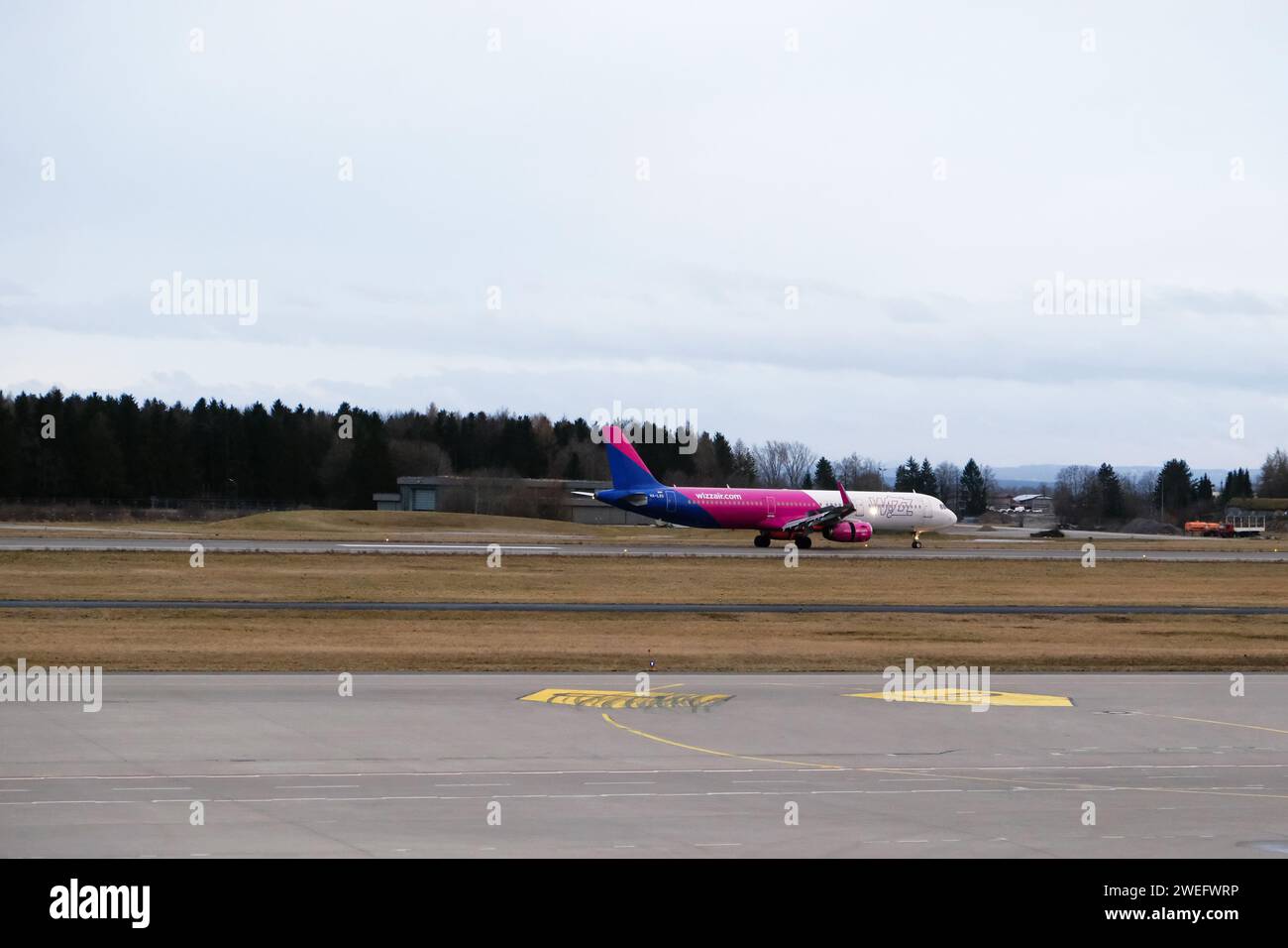 Memmingen, Munich, Germany - January 23, 2024. Arrival and departure ...
