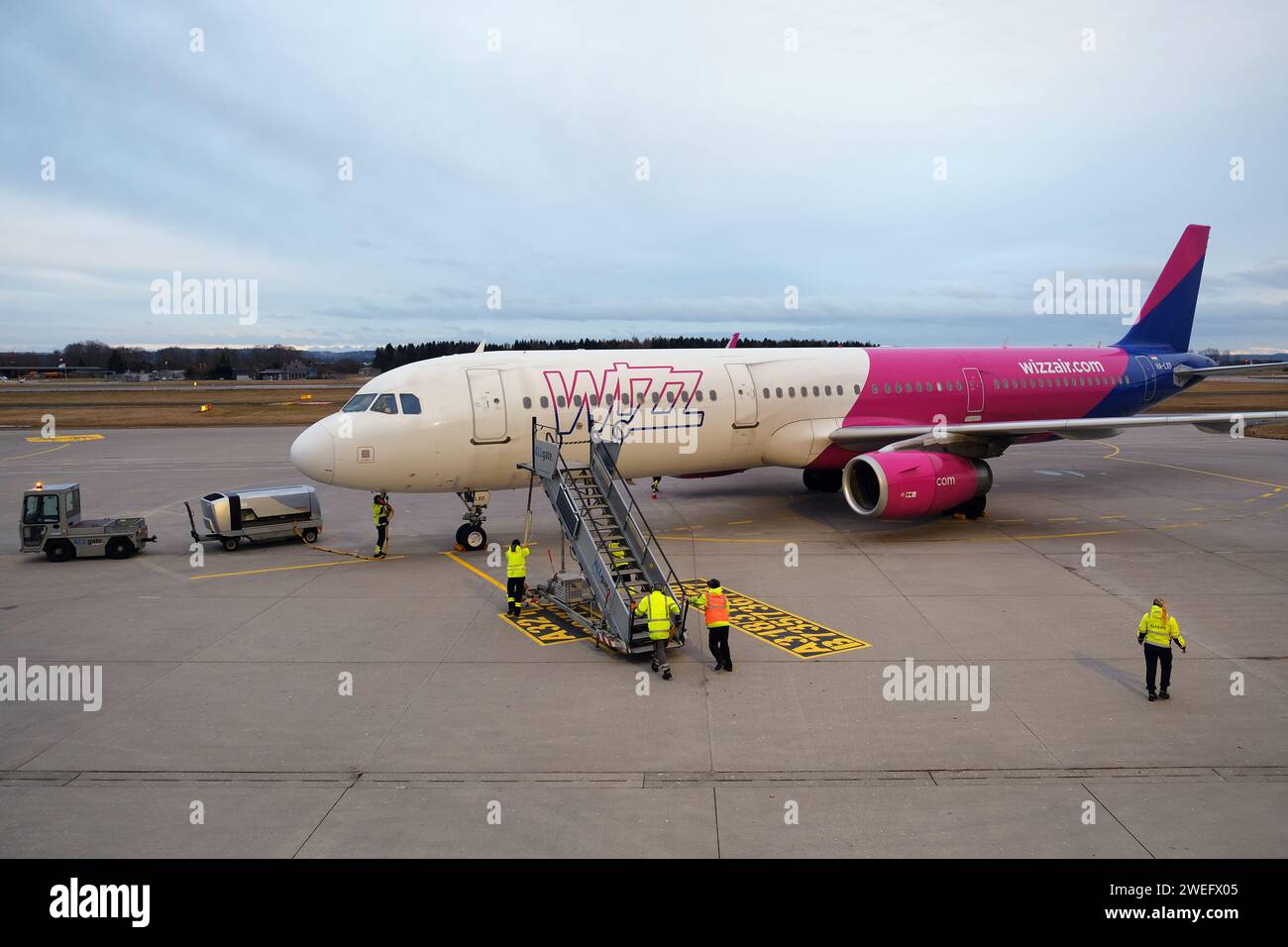 Memmingen, Munich, Germany - January 23, 2024. Arrival and departure ...