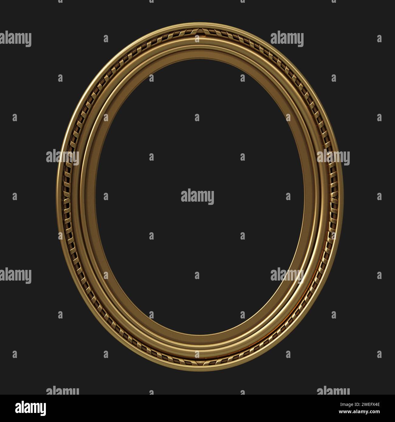 Round classical carved oval gold frames Stock Photo - Alamy