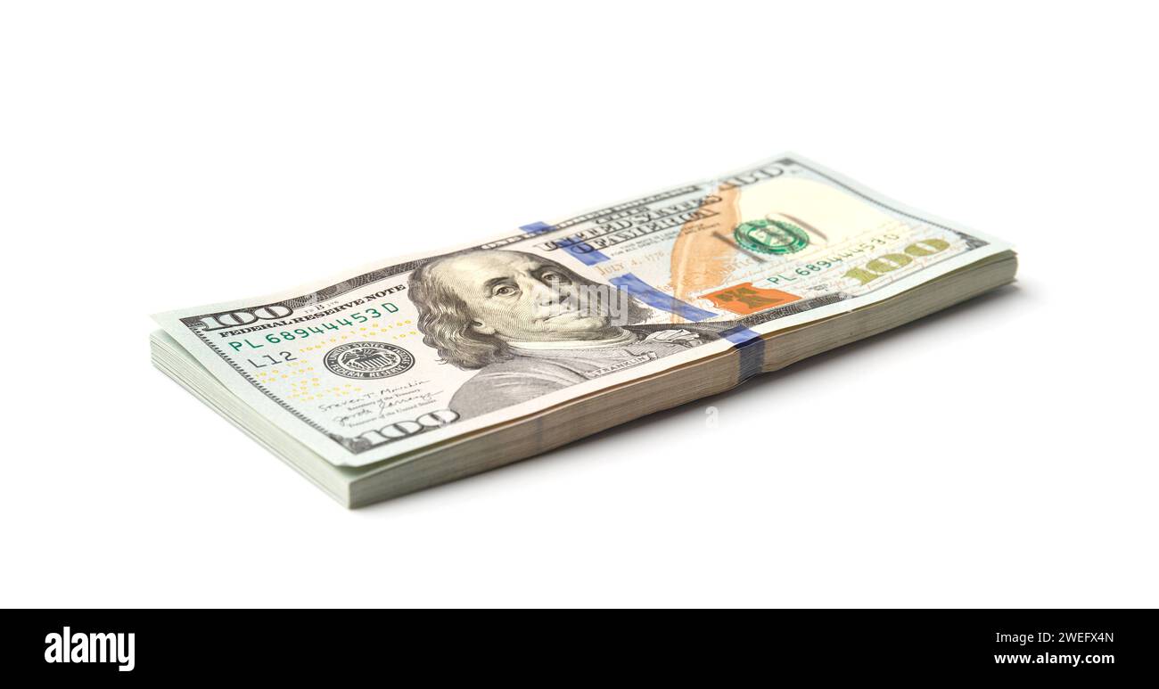 Hundred dollar bill stack hi-res stock photography and images - Alamy