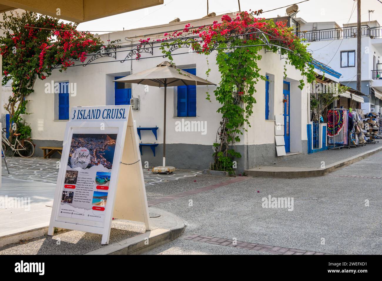 Kos, Greece - May 12, 2023: Street in coastal village of Kardamena on ...