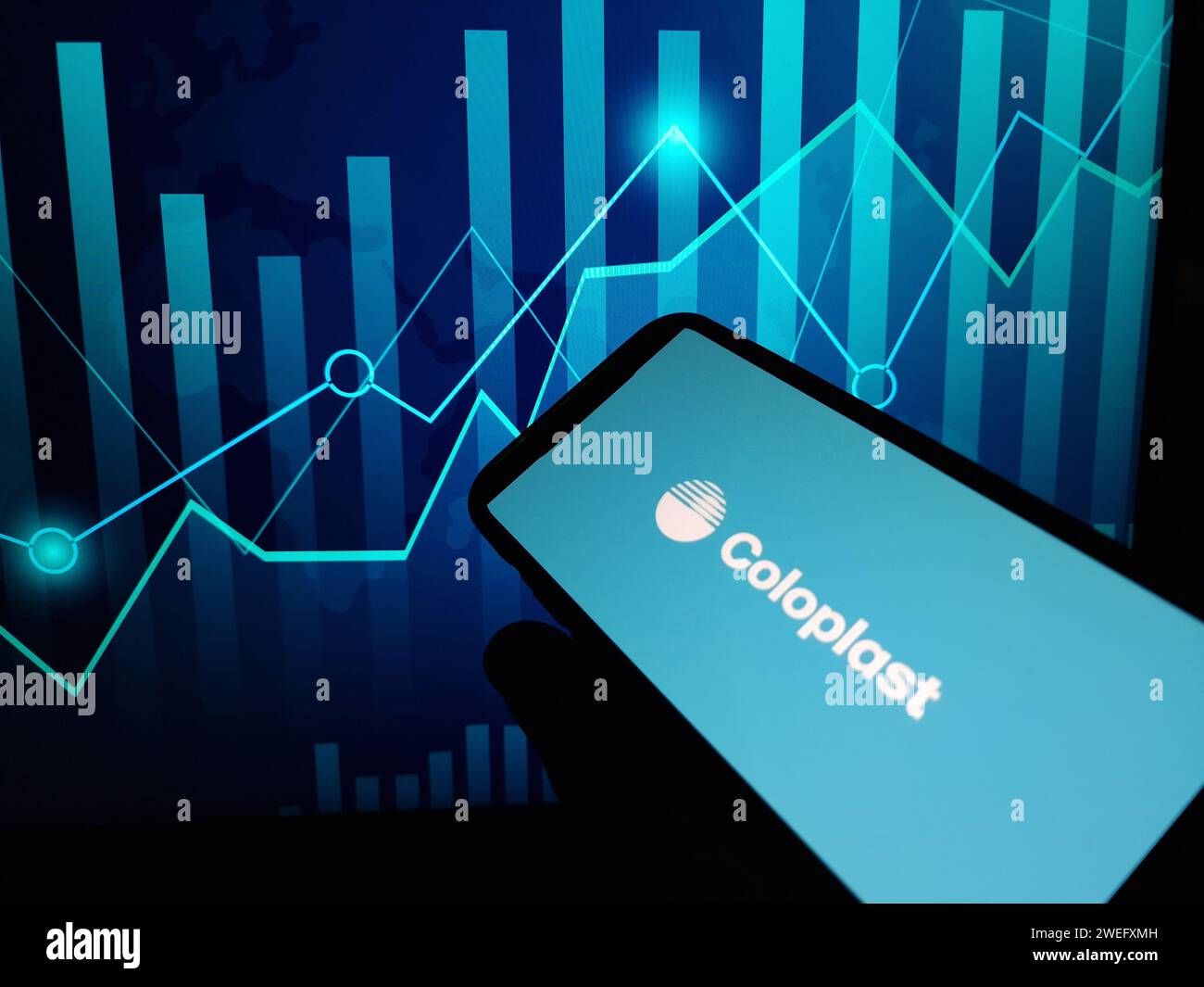 Konskie, Poland - January 24, 2024: Coloplast company logo displayed on ...