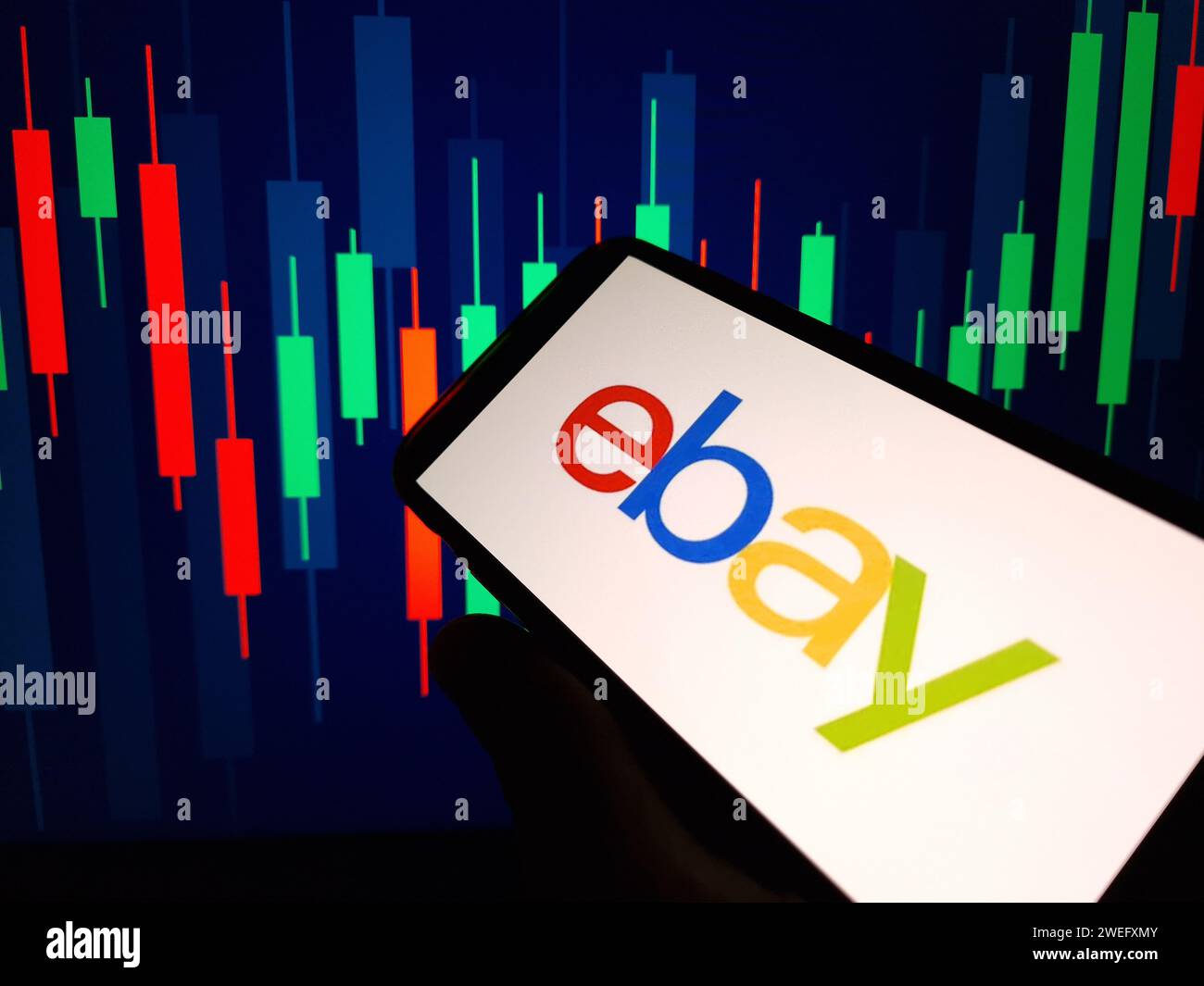 Konskie, Poland - January 24, 2024: eBay company logo displayed on mobile phone screen Stock ...