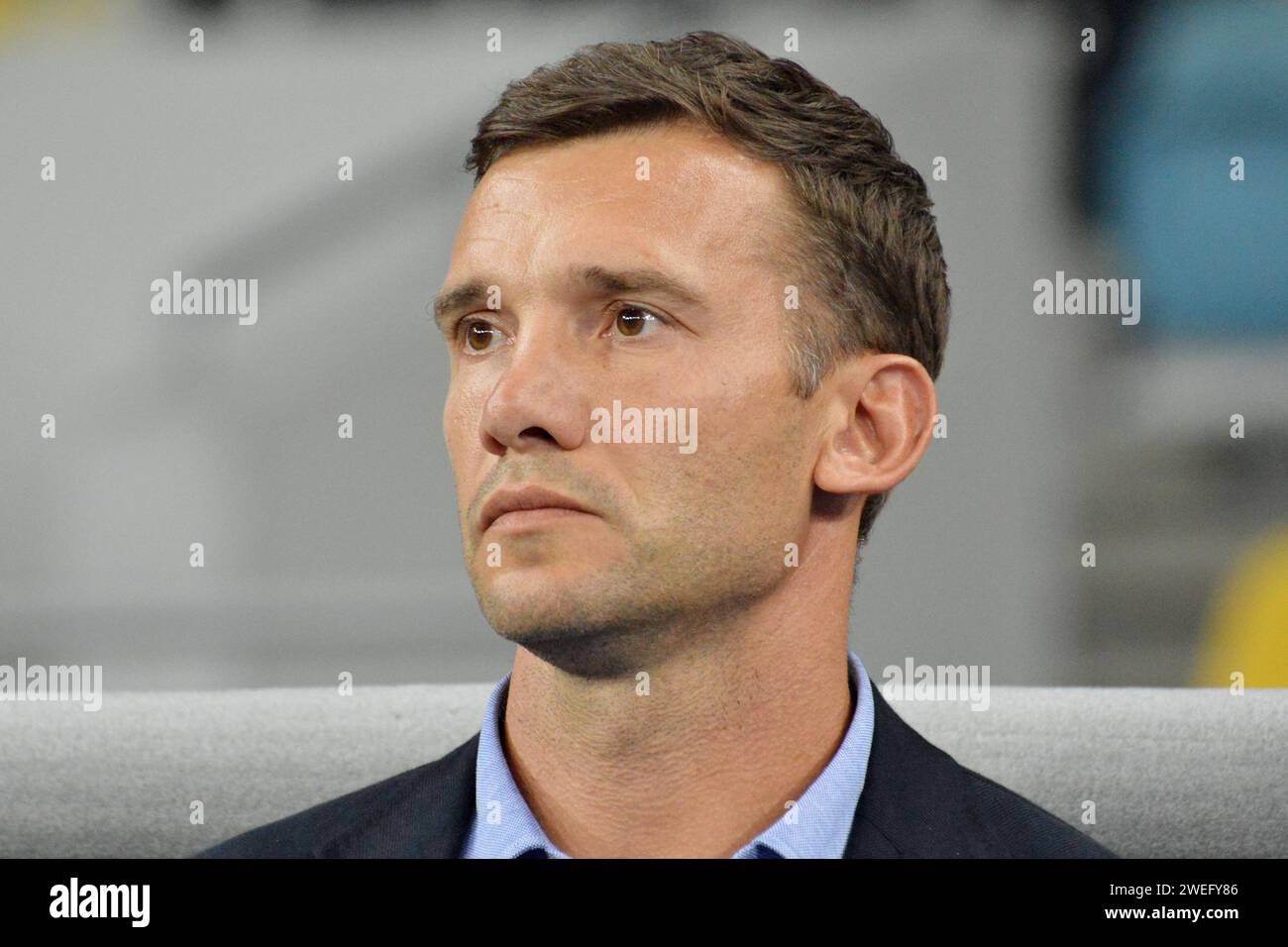 Kyiv, Ukraine. 05th Sep, 2016. Head coach of Ukraine National football ...