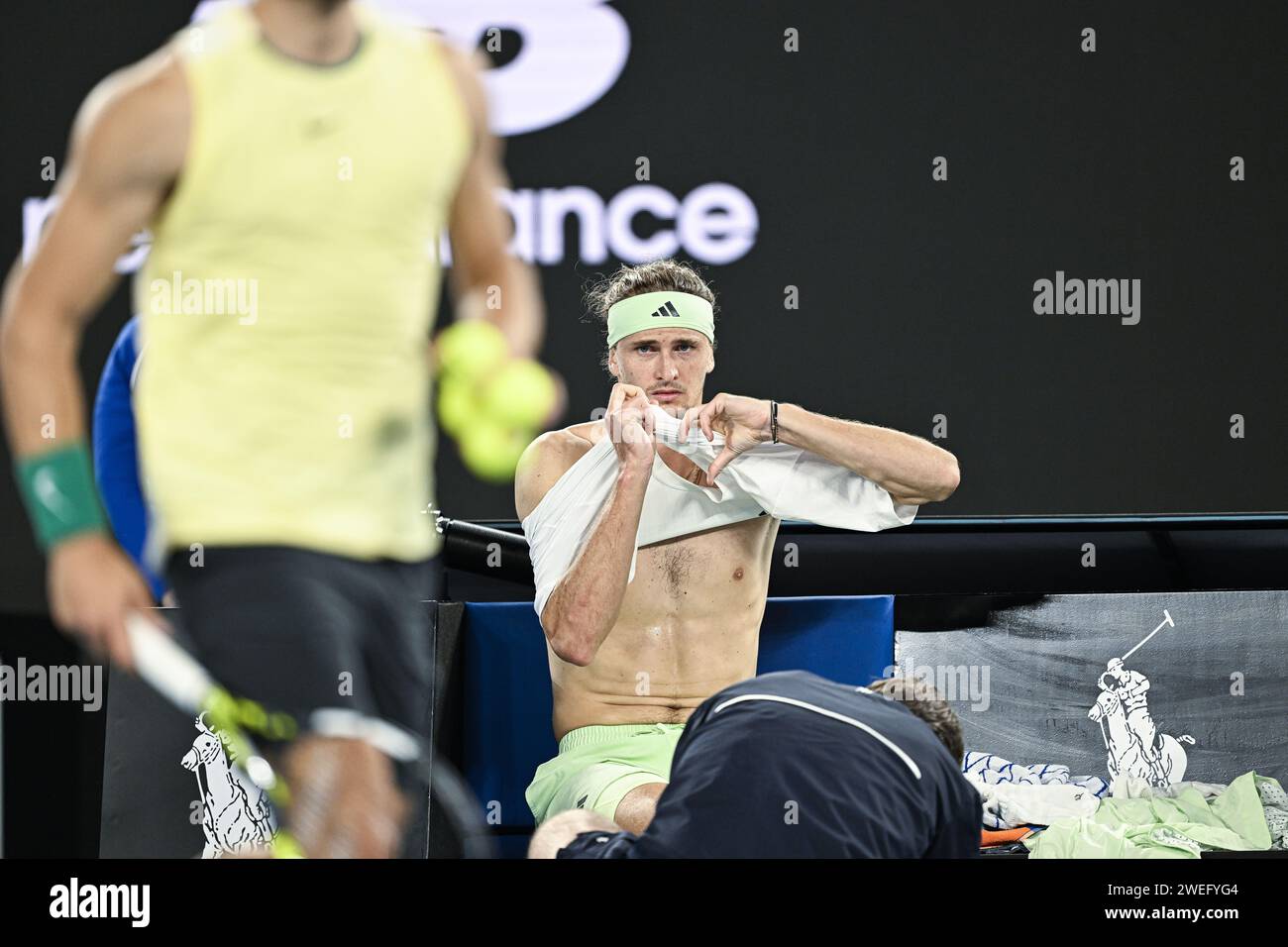Sascha Alexander Zverev of Germany during the Australian Open AO 2024 Grand Slam tennis ...