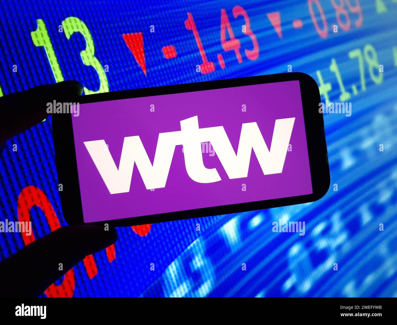 Konskie, Poland - January 24, 2024: Willis Towers Watson company logo ...