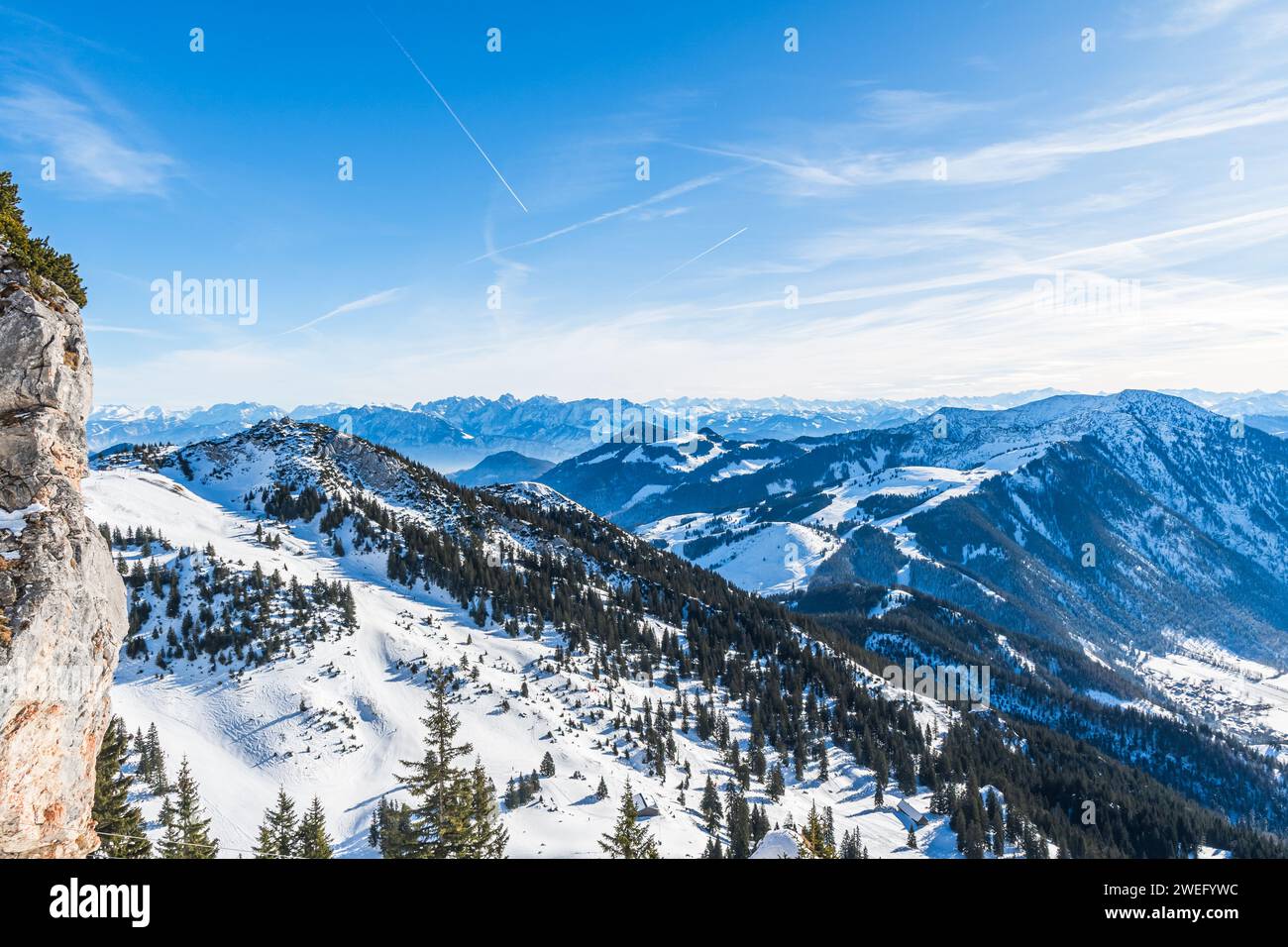 View of the German and Austrian Alps from the 1838 meter high ...