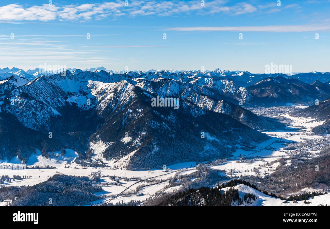 View of the German and Austrian Alps from the 1838 meter high ...