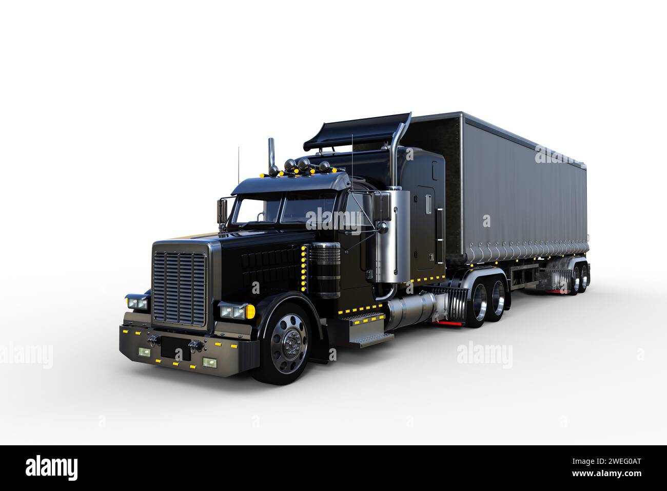 Articulated lorry white background Cut Out Stock Images & Pictures - Alamy