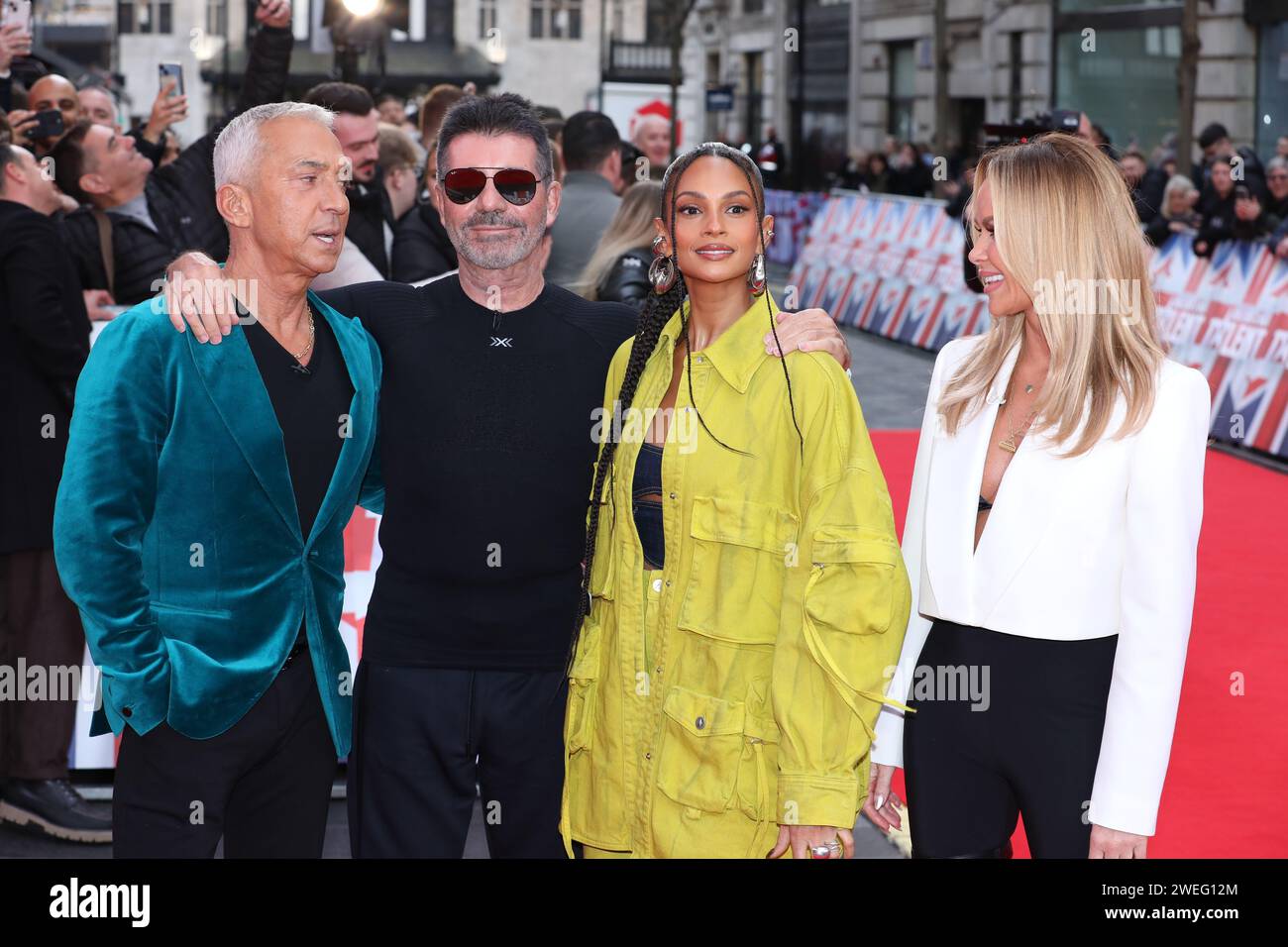 Simon Cowell, Alesha Dixon, Amanda Holden, Bruno Tonioli attend the red ...