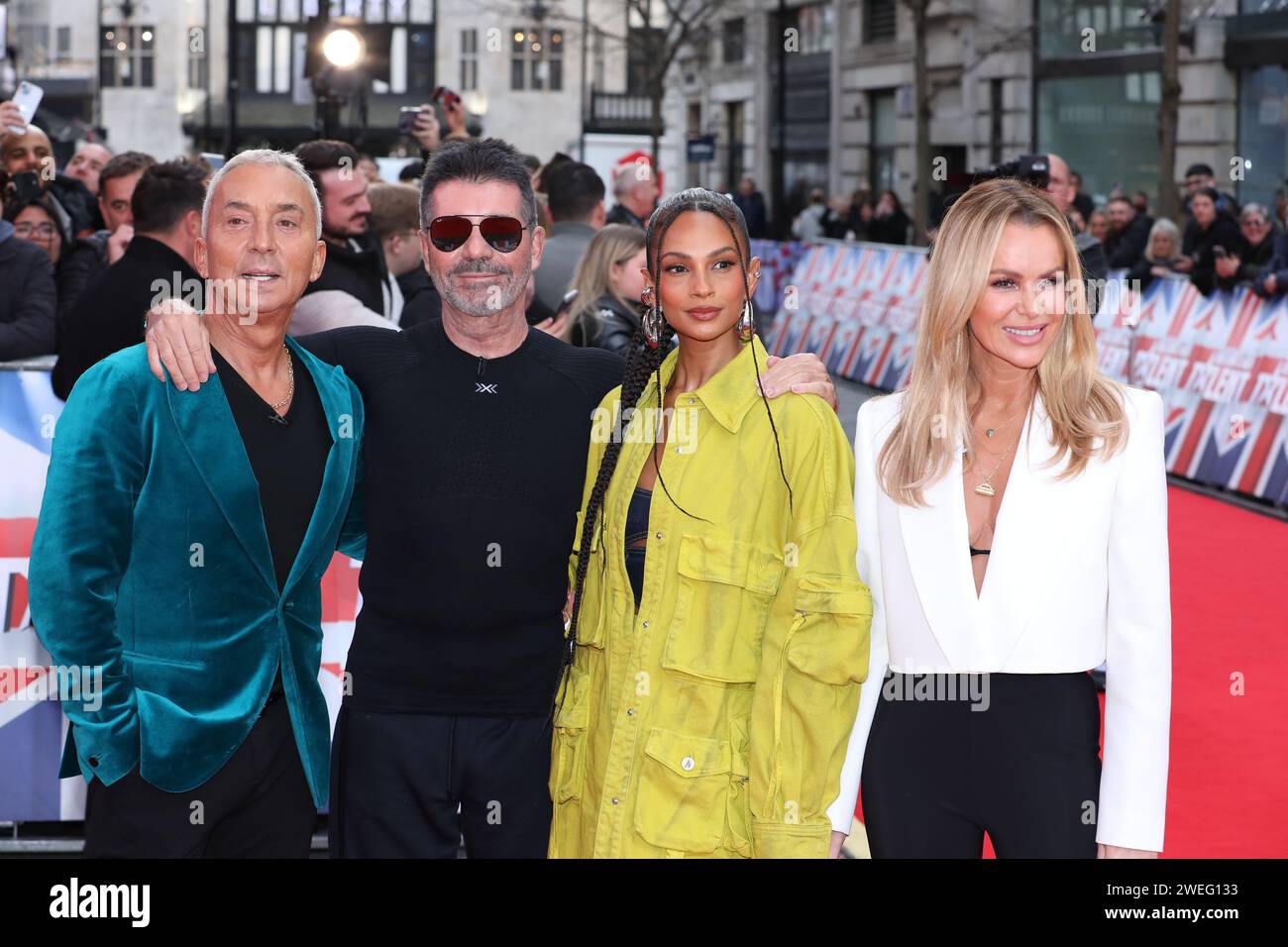 Simon Cowell, Alesha Dixon, Amanda Holden, Bruno Tonioli attend the red ...