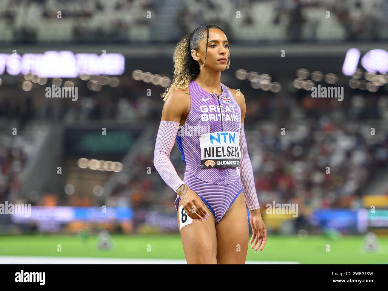 Laviai NIELSEN participating in the 4x400 m Relay at the World ...