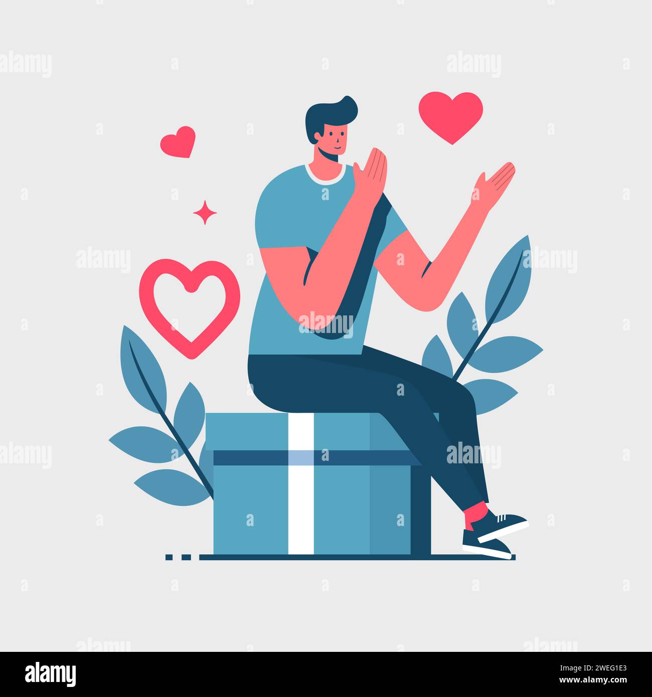 Vector Illustration Flat Love Heart for Valentines Day 14 Stock Vector ...