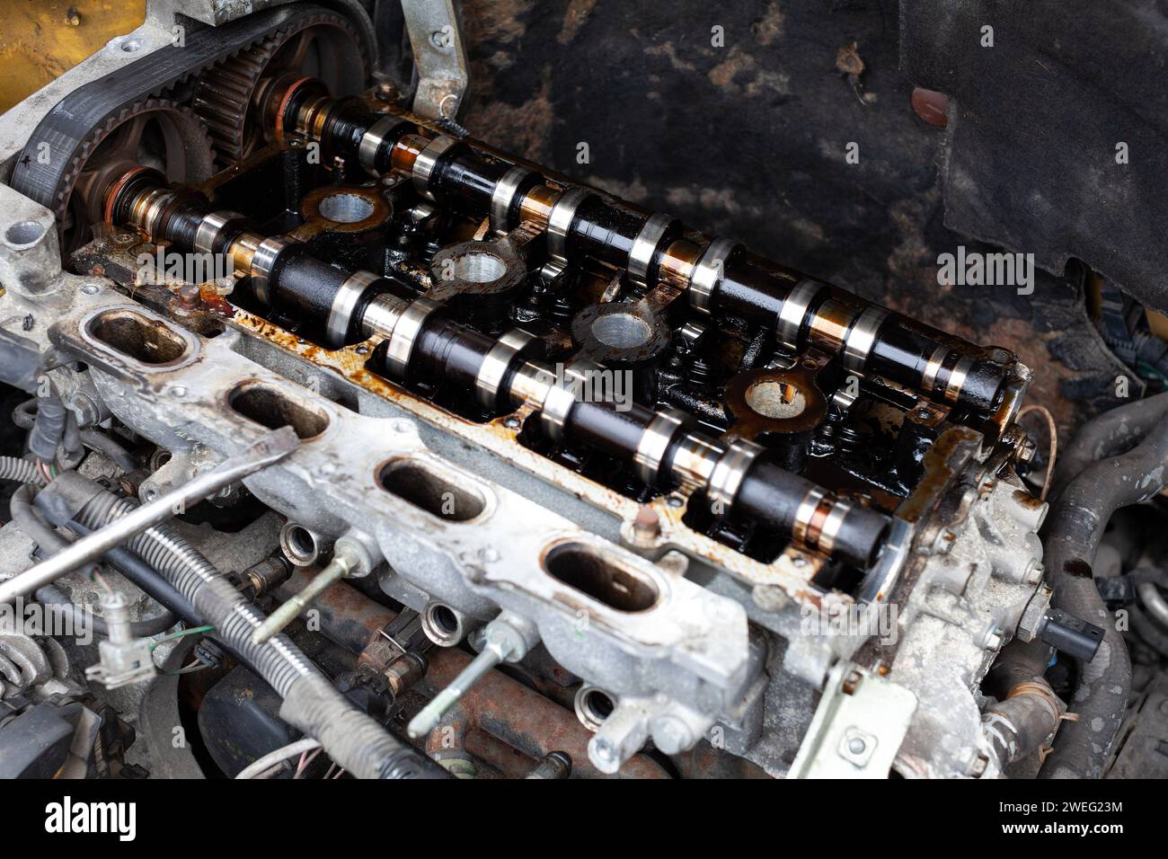 General overhaul on car engine Stock Photo - Alamy